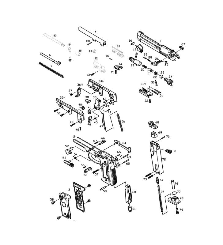 KJW Disassembly Latch M9 Part-52