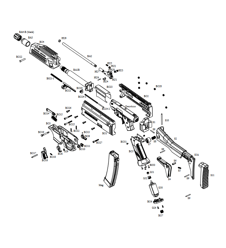 ASG Disassembly Pin Scorpion Evo3 Part-BO19